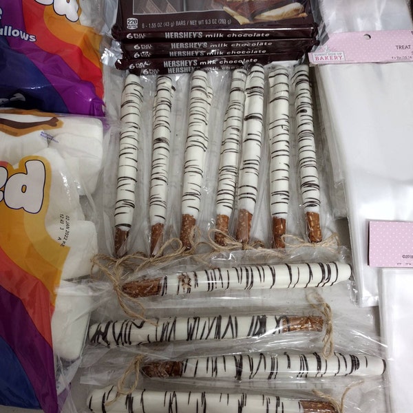 Birch Bark Pretzel Rods, Tree Logs, Birch Tree Chocolate Pretzel Rods ...