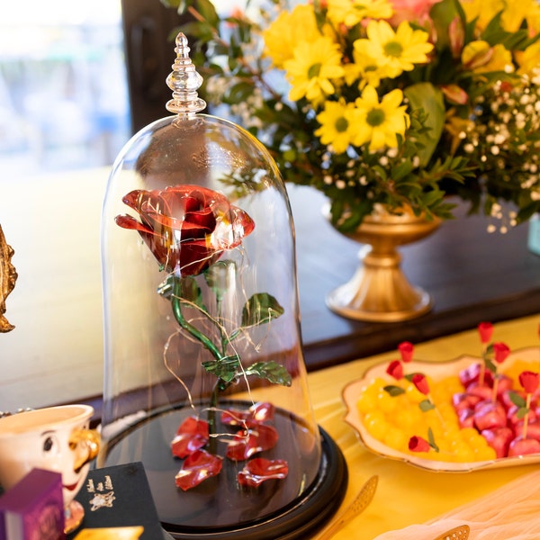 The Enchanted Aluma Rose - Beauty and the Beast Replica With Engravings ...