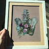 Floral Pelvis Print of Oil Painting - Anatomical Art Print - Human Body ...