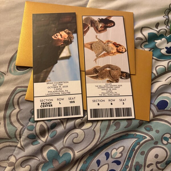 Physical Ticket Custom Personalized Laminated Concert Event Ticket ...