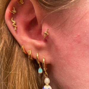16g Snake Piercing single, 316L Surgical Steel Cartilage, Tragus, Helix ...