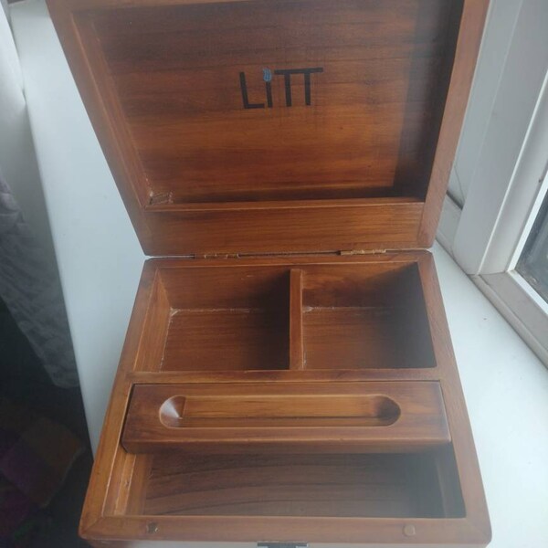 Litt Premium Quality Wooden Stash Box With 3 Compartments Portable Herb ...