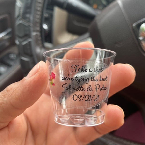 50 1oz. Personalized Plastic Shot Cups for Bar at Wedding or Any Party ...