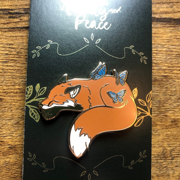 Standard Anxiety & Peace Fox Enamel Pin Accessory Emotional Support ...