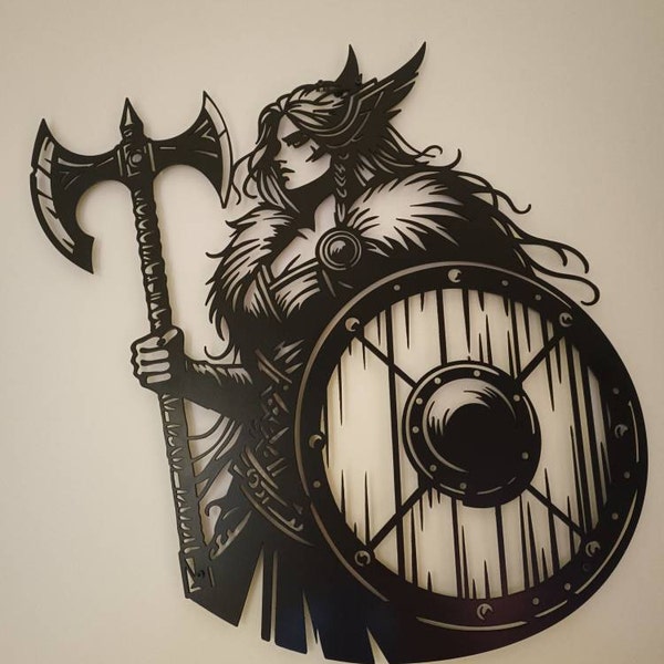 Metal Valkyrie Wall Art Viking Wall Decor Game Room Decor Man Cave Wall ...