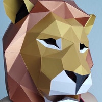 Lion Mask Papercraft PDF Template, DIY Low Poly Mask, Lion King, Lion ...