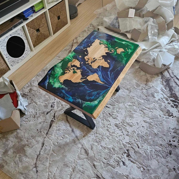 Resin Epoxy Table, Ocean Wave Epoxy Table, Custom Dining Table, Table ...