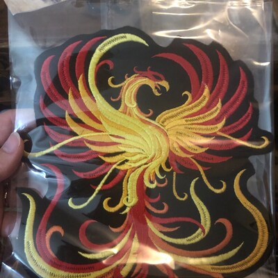 Red Gold Fire Phoenix Iron on Embroidery Patch Mtcoffinz Choose Size - Etsy