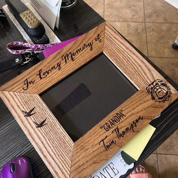 In Memory of Personalized Photo Frame Picture Frame, Custom Bereavement ...