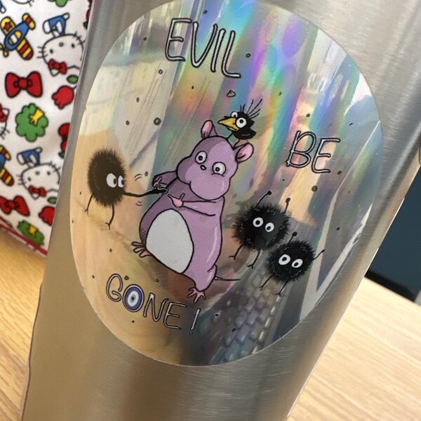 Spirited Away Evil Be Gone Holographic Sticker 3x3 In - Etsy