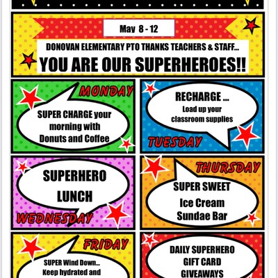 EDITABLE Superhero Teacher Appreciation Week Itinerary Poster ...