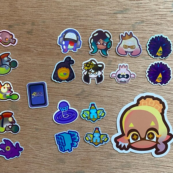 Splatoon Inspired Fan-art Badge Stickers + HOLOGRAPHIC -idols, Shops - Etsy