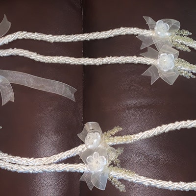 Ivory Wedding Lasso Satin Flower Wedding Lasso Lazo De Boda Lazo Para ...