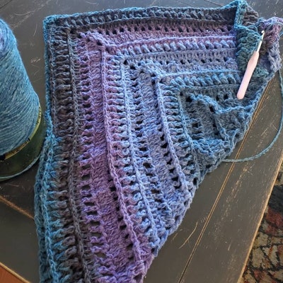 CROCHET PATTERN Hopscotch Triangle Scarf, US Term, Crochet Pattern ...