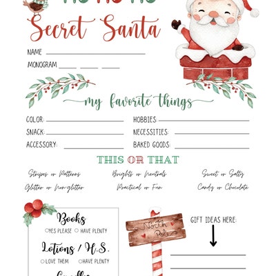 Secret Santa These Are a Few of My Favorite Things Editable in Canva ...