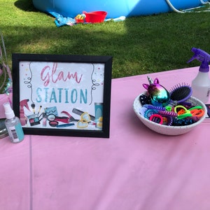Glam Station Sign / Digital File / Printable / Custom / Pajama Party ...