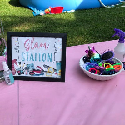 Glam Station Sign / Digital File / Printable / Custom / Pajama Party ...