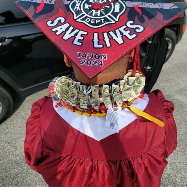 Future Firefighter Graduation Cap Topper, Custom Firefighter Grad Cap ...