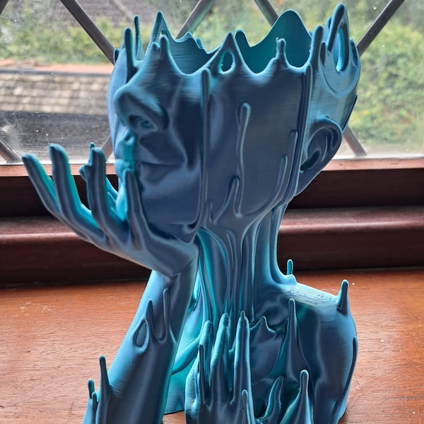 Head Planter, Melted Head Plant Pot, Artistic Planter for Indoor Plants ...