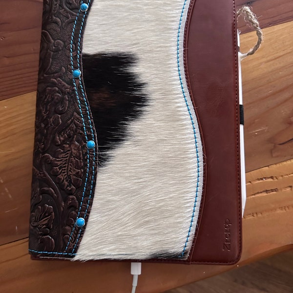 Western Hand Customized Tablet Folder Case Cowhide and Leather - Etsy