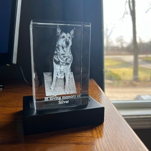 3D Crystal Glass Trophy Laser LED Wooden Small Light Stand - Etsy