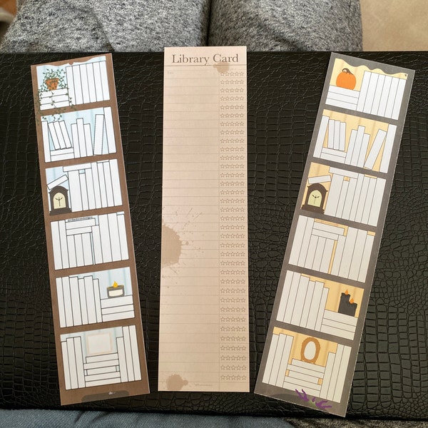 Cozy Bookshelf Bookmark Book Tracker | Book Lover Reading Log, Fill-in ...