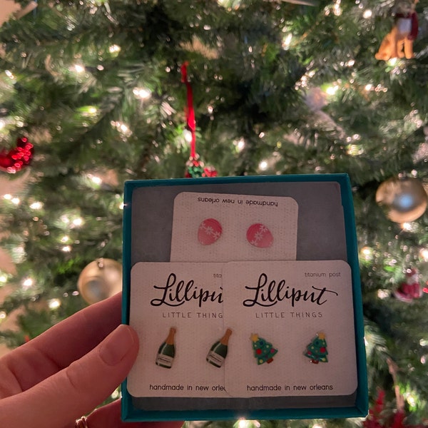 Christmas Tree Stud Earrings: Titanium Posts, Hypoallergenic - Etsy