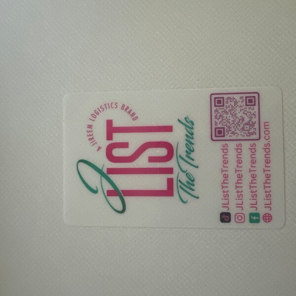 200 Clear Plastic Business Cards, Transparent Business Card, QR Code ...