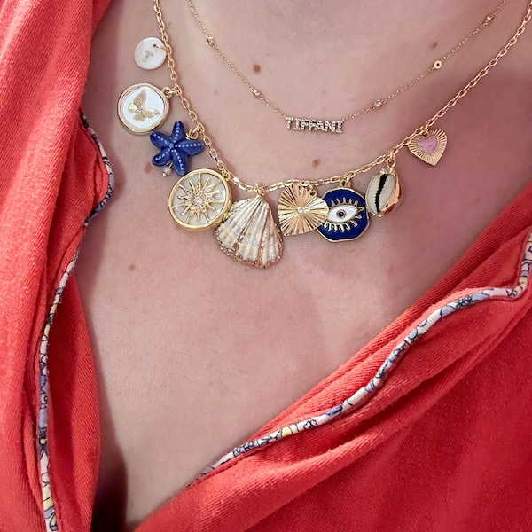 Custom Gold Colin Chain Charm Necklace - Etsy