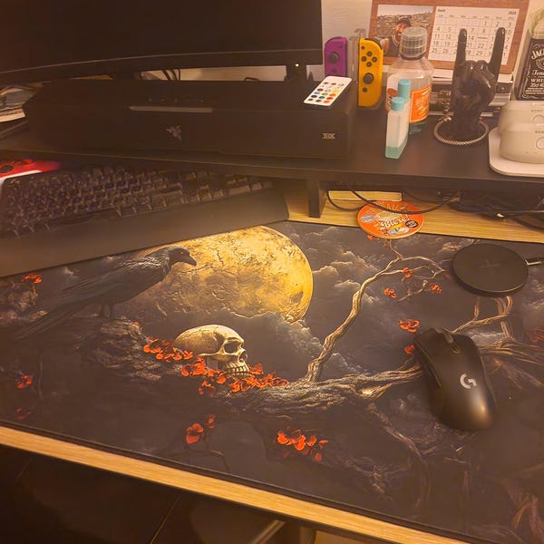 Aztec Octopus Desk Mat, Aesthetic XL Desk Pad, Geometric Mouse Pad, Red ...