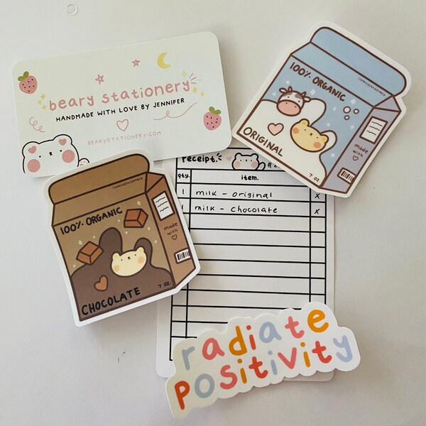 Cute Milk Carton Stickers | Vinyl Sticker for Laptop, Waterbottle ...