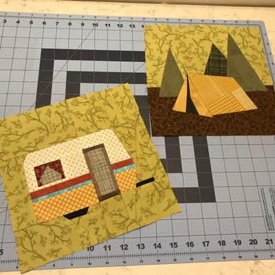 Let's Go Camping Quilt Block, Paper Pieced Quilt Pattern, PDF Pattern ...