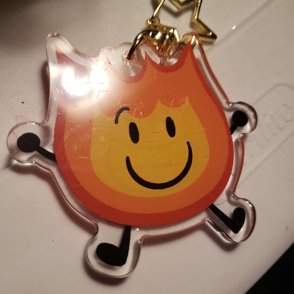 BFDI Keychains - 2.5" Acrylic - Firey, Bubble, Teardrop, Golfball ...