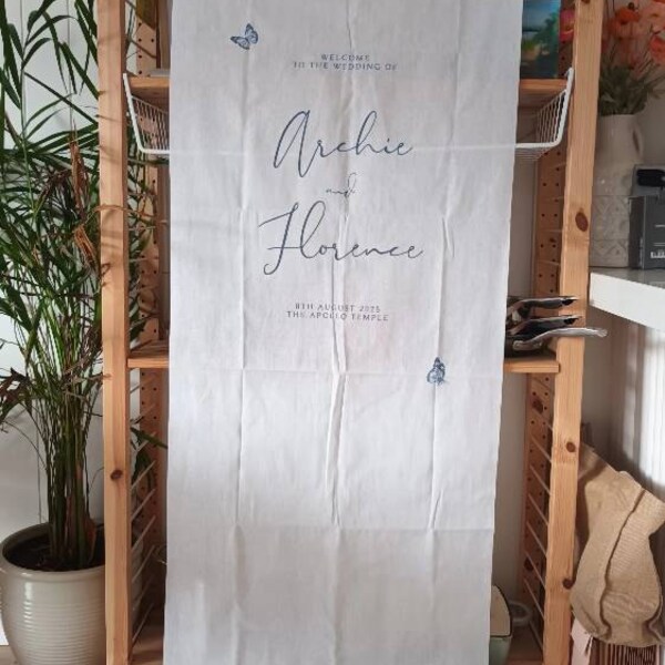 Canvas Reserved Chair Sign, Personalized Wedding Memorial Sign Fabric ...