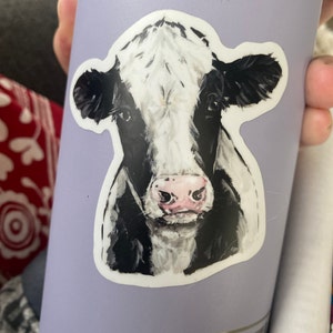 Cow Vinyl Sticker Holstein, Water Bottle Sticker, Laptop Sticker, Vinyl ...