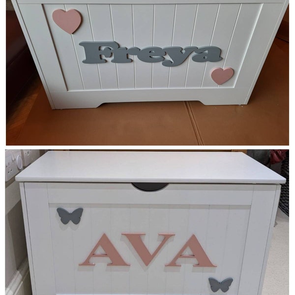Toy Box Personalised Wooden Large Custom Bespoke White Nursery - Etsy UK