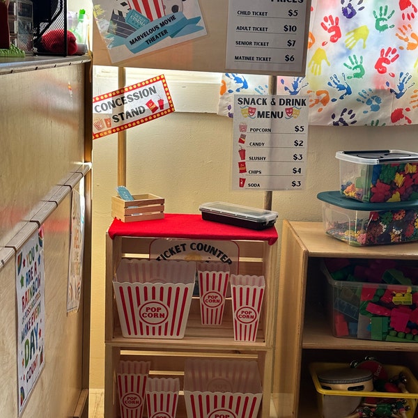 Movie Theater Dramatic Play, Pretend Play, Classroom Dramatic Play ...
