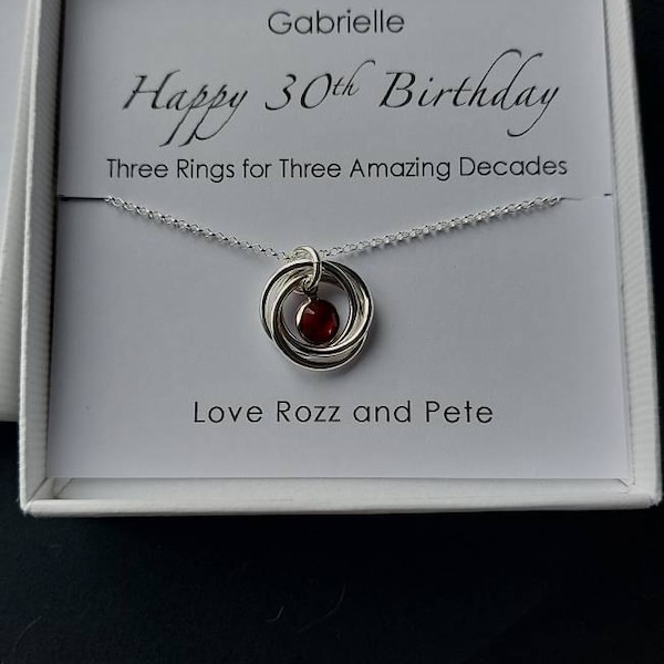 50th Birthday Sterling Silver Interlinking Rings Necklace, 50th ...