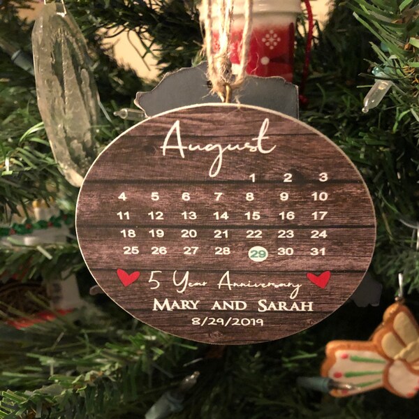 Ornament Anniversary 15 Years, Anniversary Ornament Wood, Anniversary ...