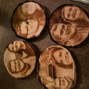 Wood Coasters Engraved W/ Your Custom Photo Personalized Christmas Live ...