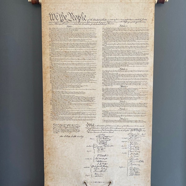United States Constitution Wall Art - Constitutional Document Canvas ...