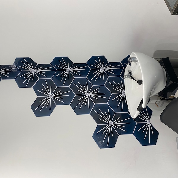 Hexagon Tokyo Tile Wall Stair Floor Self Adhesive Vinyl Stickers ...
