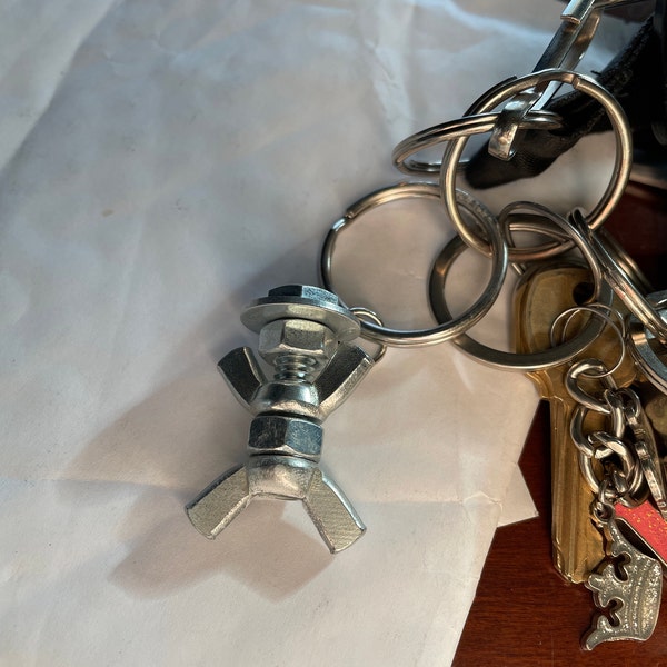 Miniature Nut & Bolt Man Key Chain: Upcycled Hardware Gift - Etsy