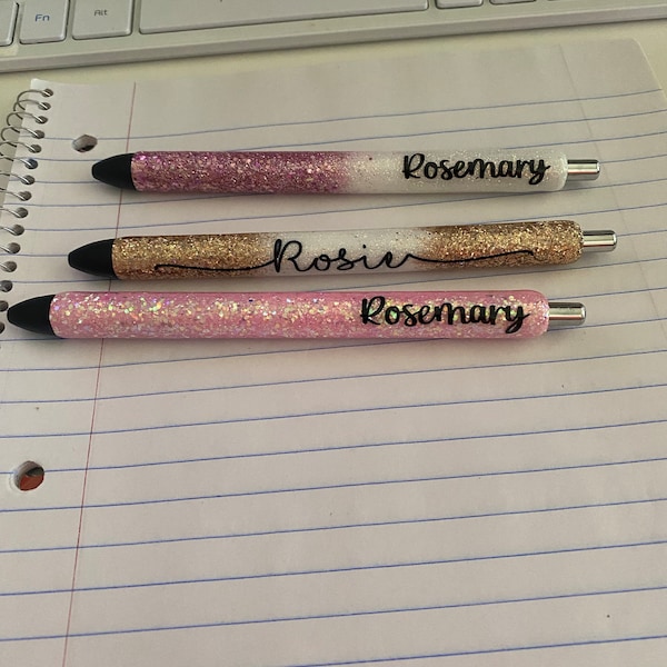 Personalized Glitter Gel Pen, Custom Epoxy Glitter Pen, Custom Gel Pen ...