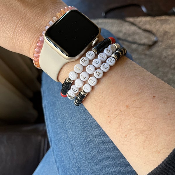 Multicolored Personalized Bracelets, Multicolor Letter Beads, Custom ...