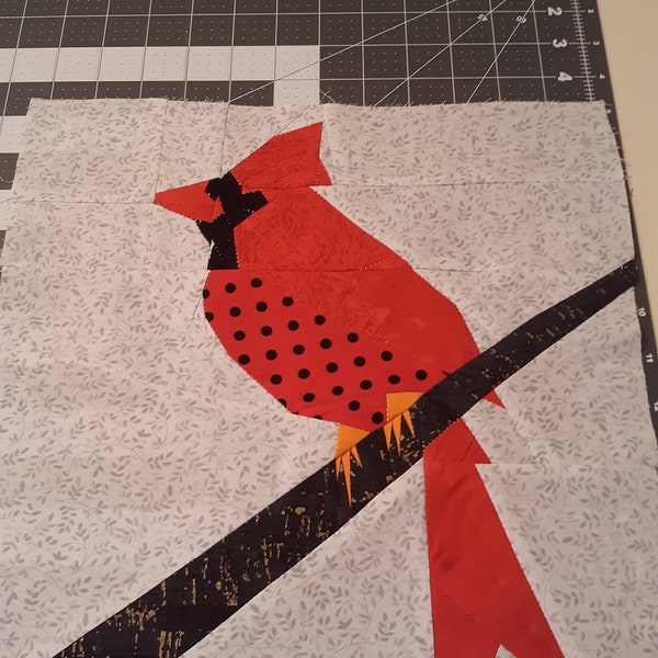 Perched Cardinal Foundation Paper Pieced Pattern PDF Download - Etsy