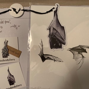 MONSTER MASH Watercolor Print on Paper Art Print Bat Bats - Etsy