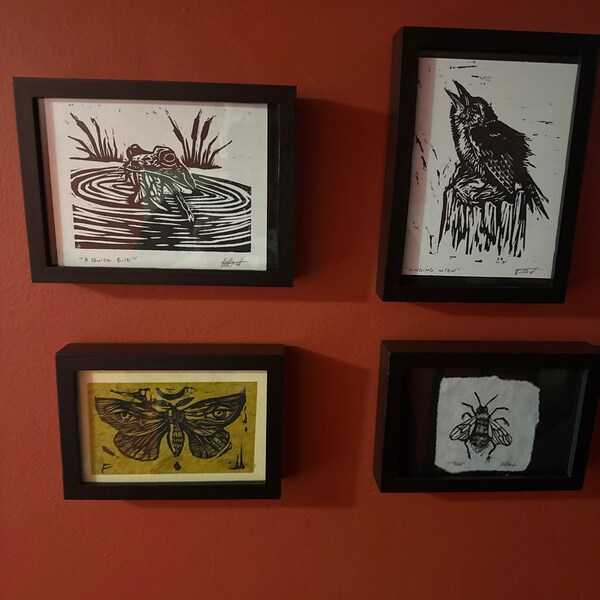 Cold Feet - 8.5x11" Original Linocut Print - Etsy