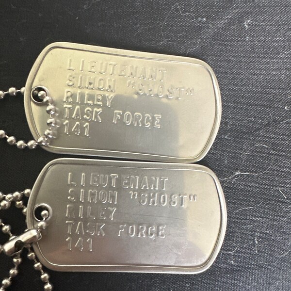Simon 'ghost' Riley US Military Dog Tag Set With Personalised Text. - Etsy
