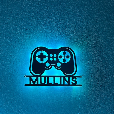 Personalized Game Room Sign With Lights, Custom Gamer Sign, Gaming Room ...